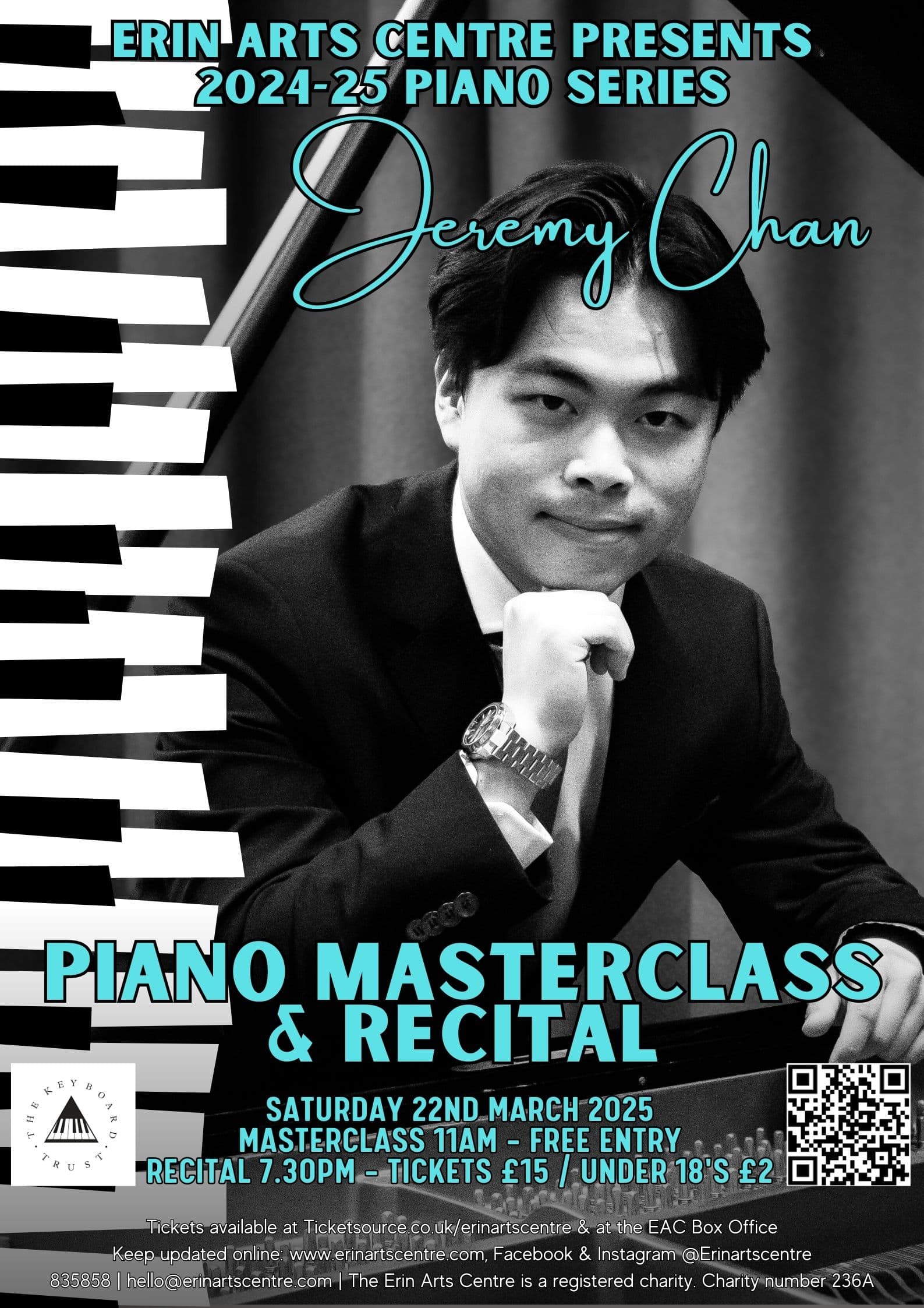 Piano Series: Recital with Jeremy Chan – Erin Arts Centre